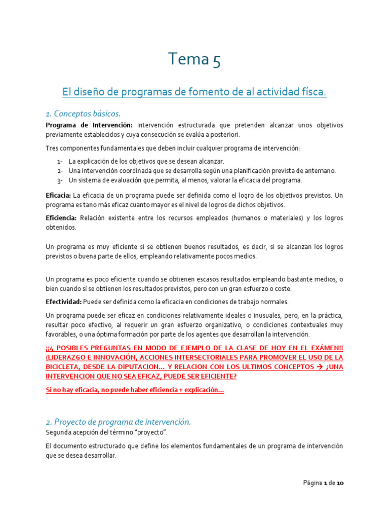 Diseño de Programas de Actividad Física | PDF | Evaluación | Presupuesto