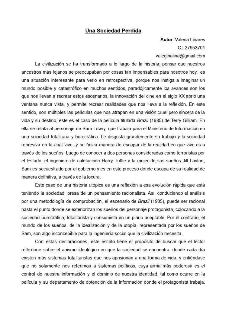 Una Sociedad Perdida | PDF