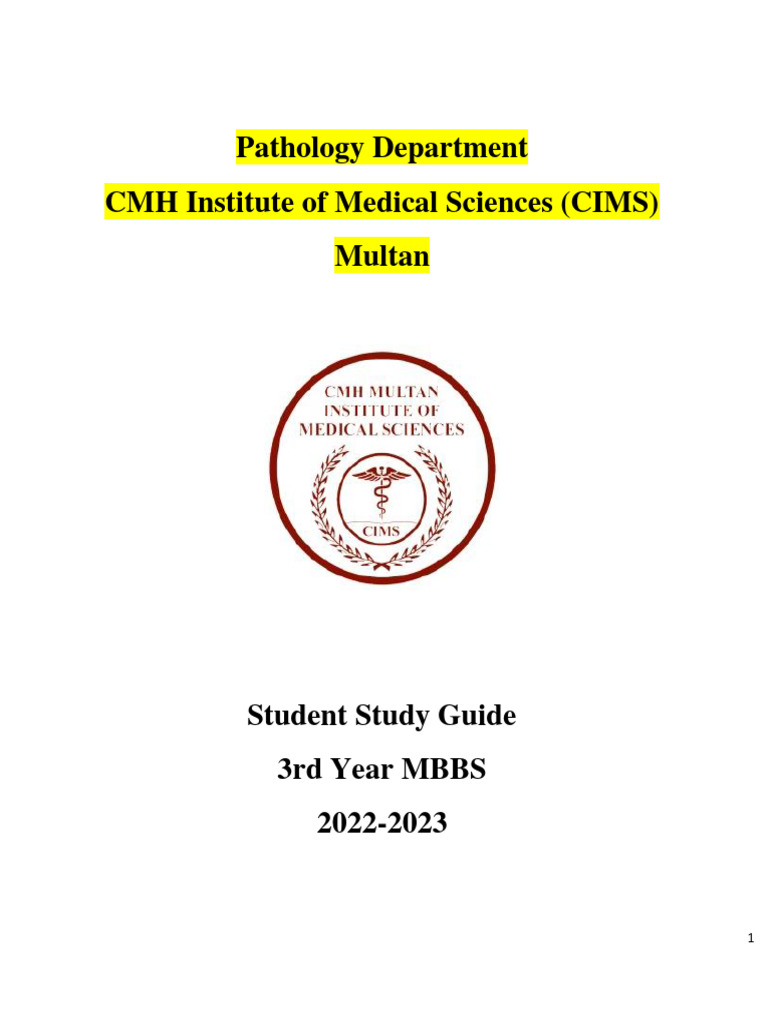 Student Study Guide 3rd Year Mbbs 2023 Pathology | PDF | Bacteria | Educational Assessment