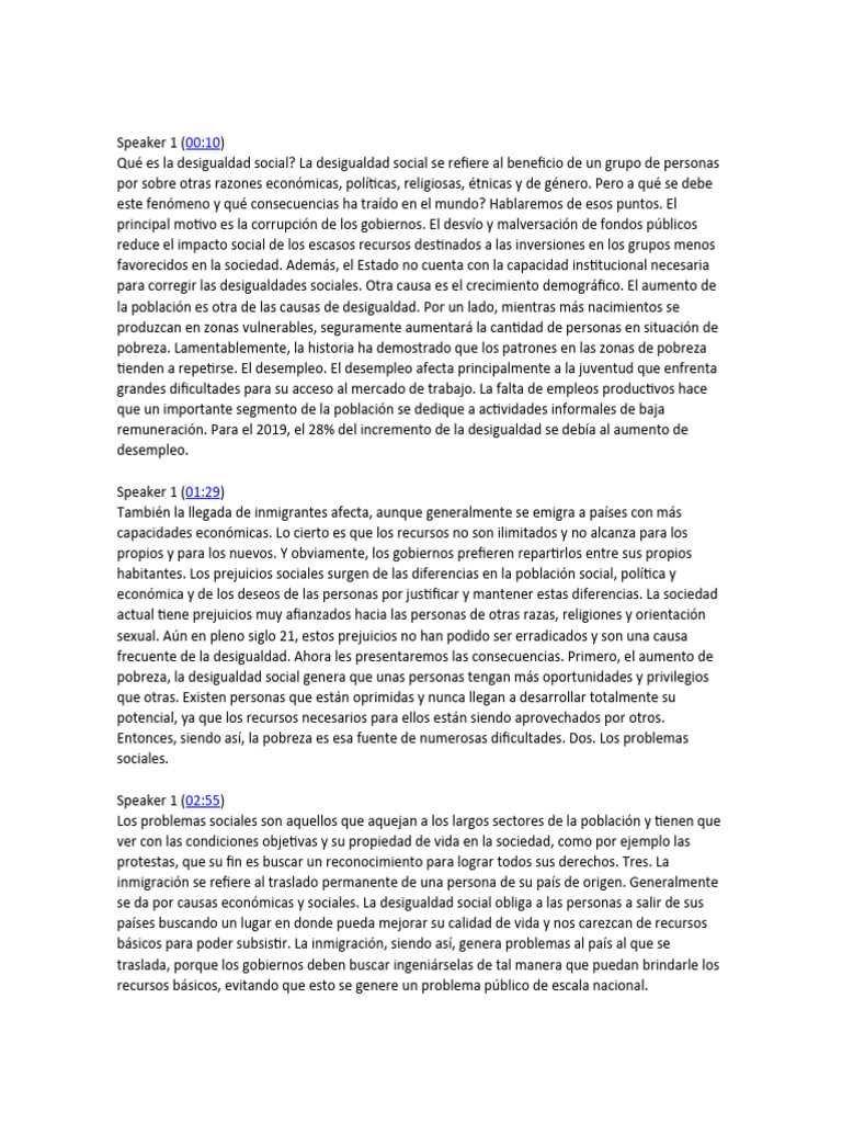 Desigualdad Social | PDF | Desigualdad social | Discriminación y ...