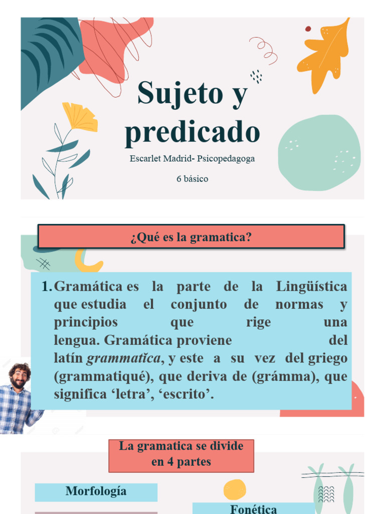 Gramatica Sujeto y Predicado | PDF | Asunto (gramática) | Predicado (Gramática)