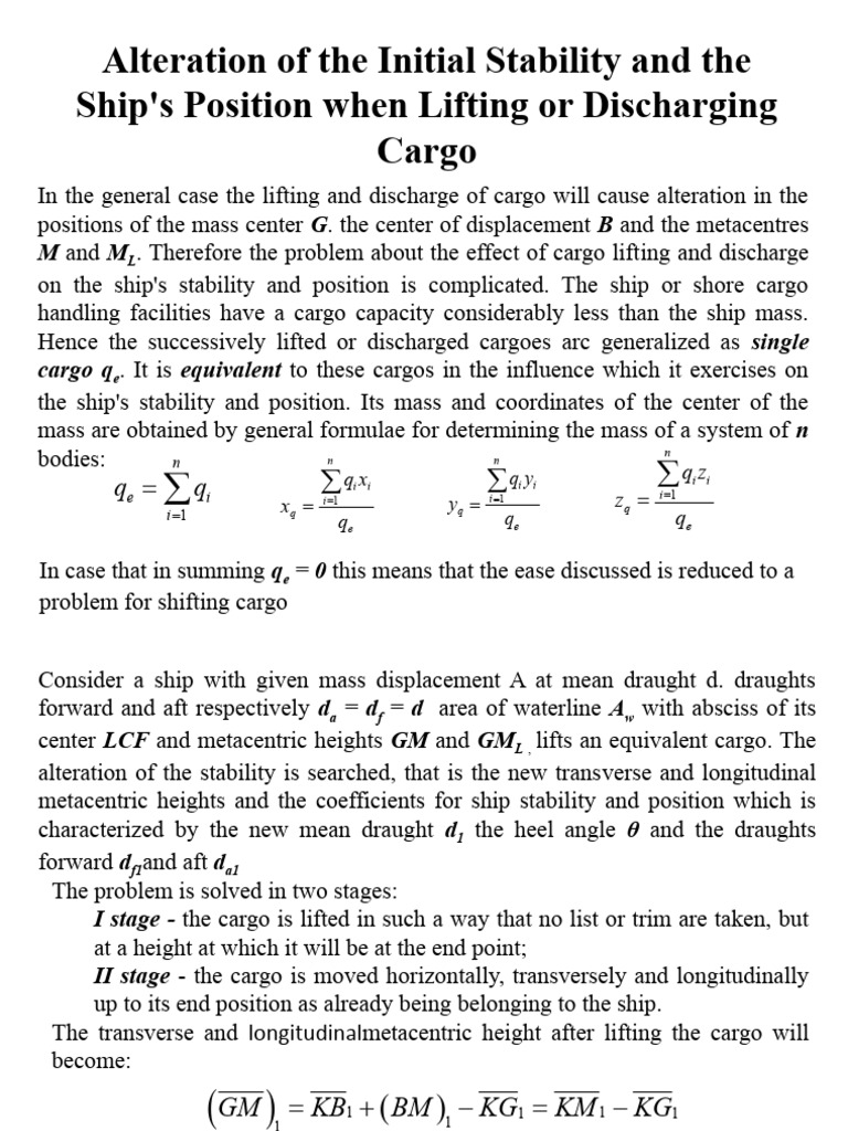 Ship Stability During Cargo Operations | PDF | Shipping