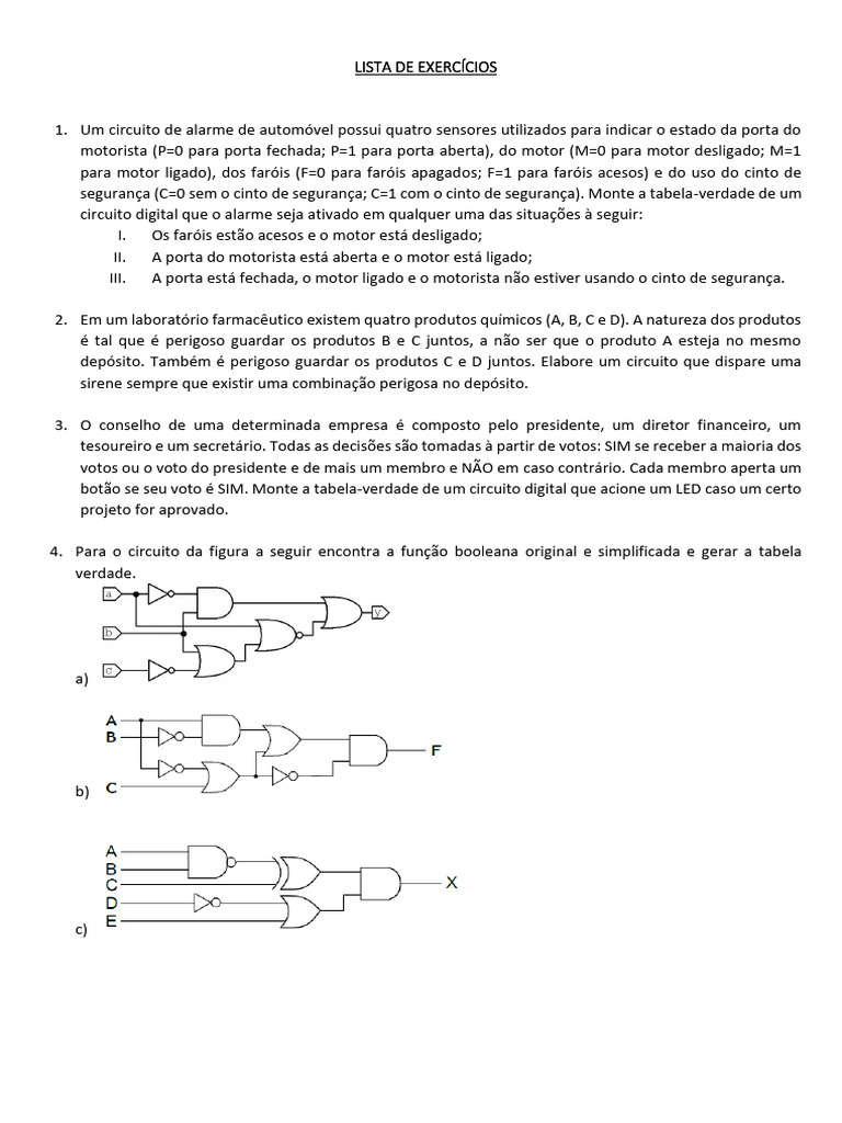 3a Lista de Exercicios - Arq | PDF | Métodos e Materiais de Ensino ...
