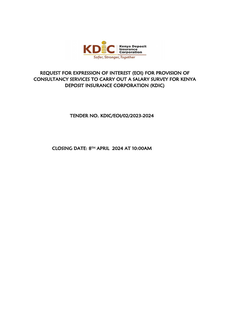 Kdic - Eoi - 02 - 2023-2024 - Eoi To Carry Out A Salary Survey For ...