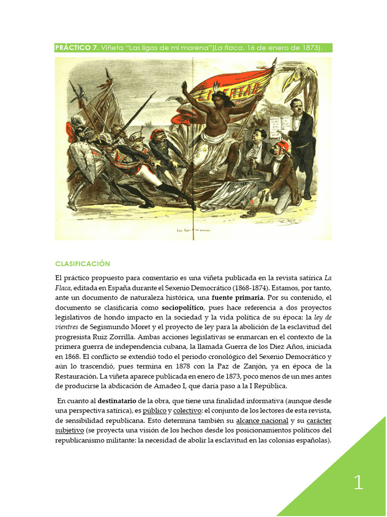 PRÁCTICO 7. COMENTADO - Las Ligas de Mi Morena | PDF | Esclavitud ...