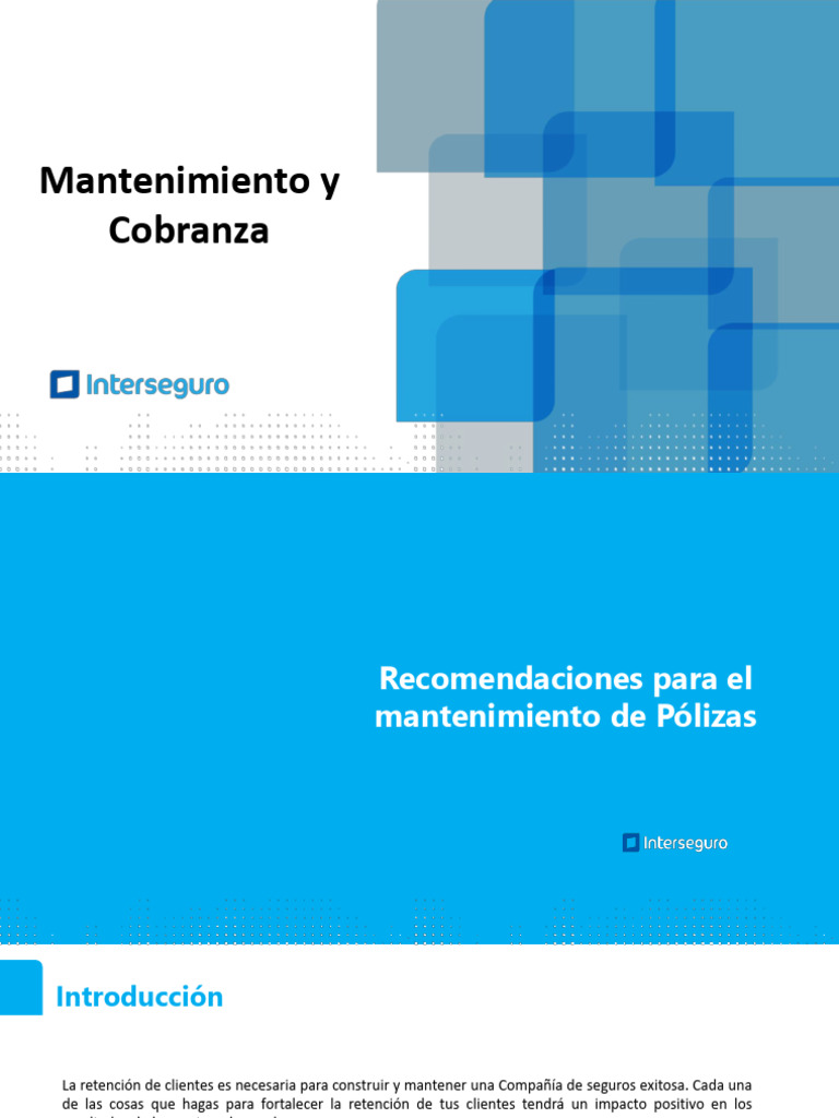 Recomendaciones para mantenimiento de pólizas | Descargar gratis PDF | Business | Póliza de seguros