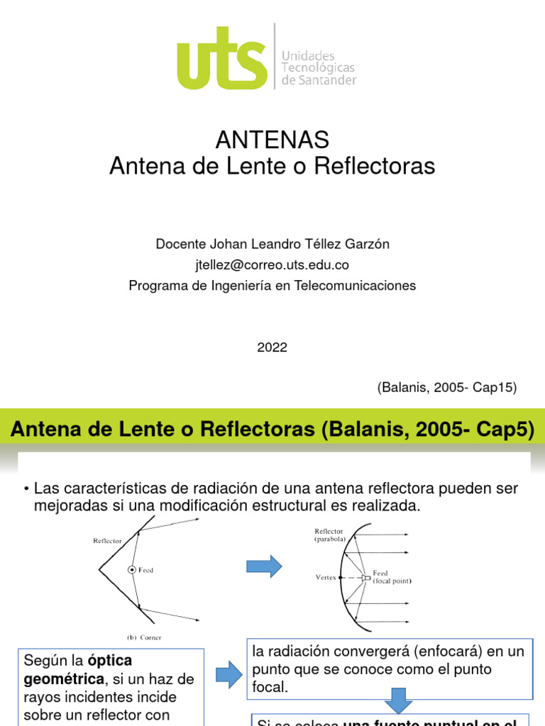 Antenas Reflectoras: Diseño y Eficiencia | PDF | Antena (Radio ...