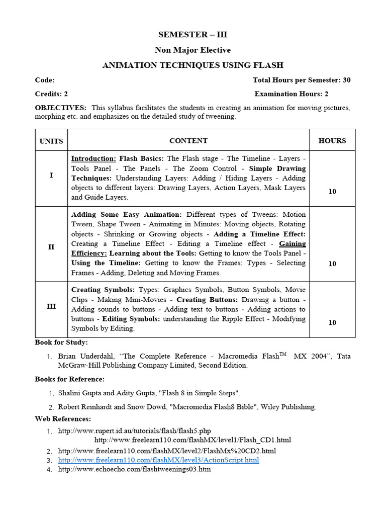 NME Animation Techniques Using Flash | Download Free PDF | Adobe Flash | Animation