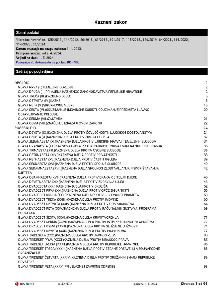 Kazneni-Zakon RH | PDF