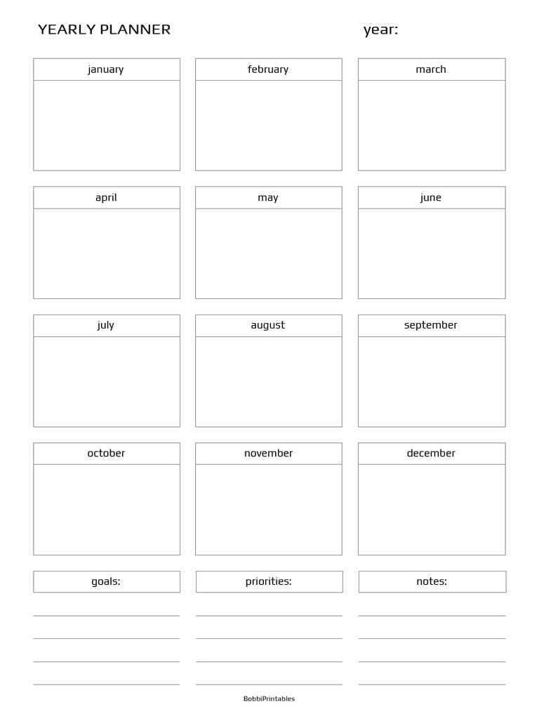 Yearly Planner Template | PDF