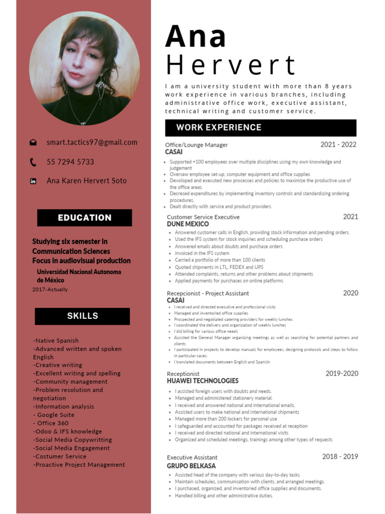 Ana Hervert CV Resume (1) | PDF