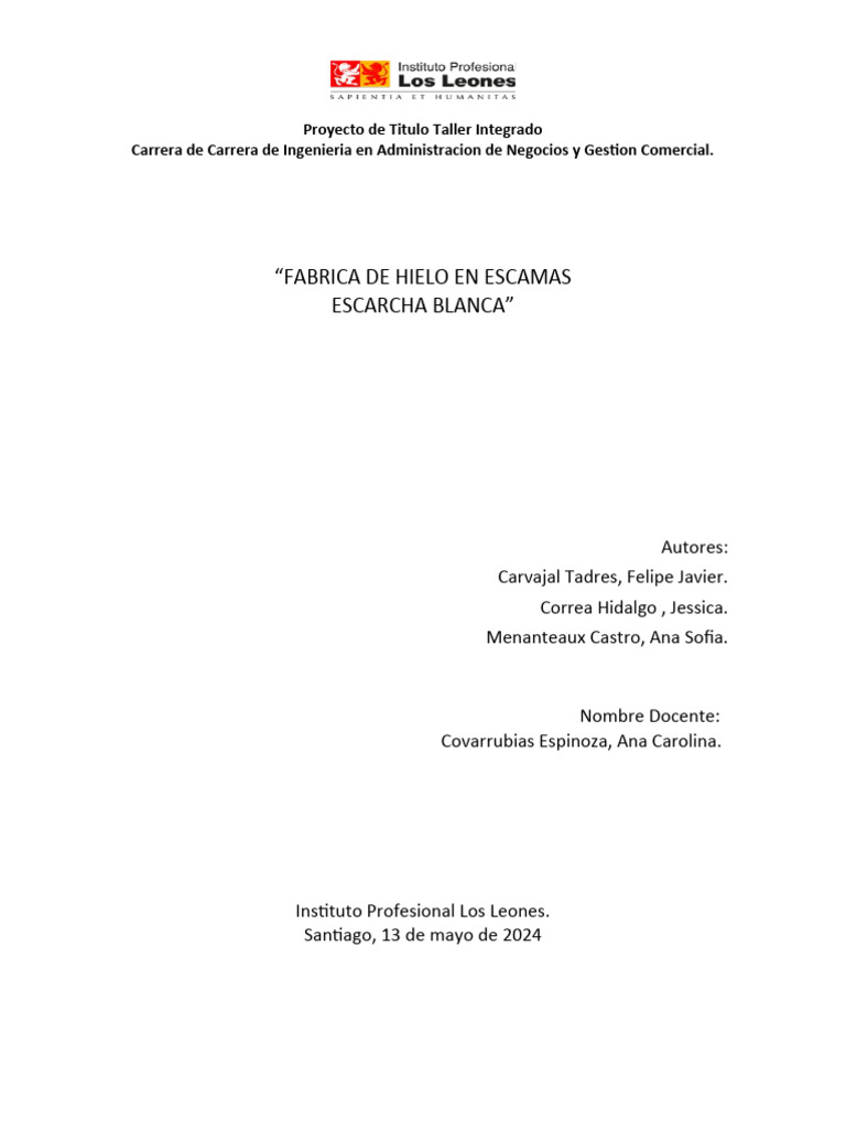 Informe Final Ing. en Adm de Neg. y Gestión Comercial. Primera Entrega Borrador | PDF ...