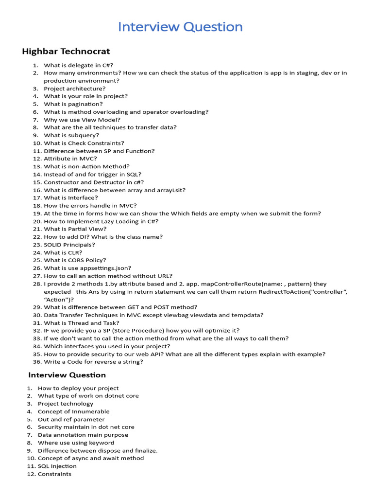 All Interview Question-1 | PDF | Method (Computer Programming) | J Query All Interview Question-1 | PDF | Method (Computer Programming) | J Query