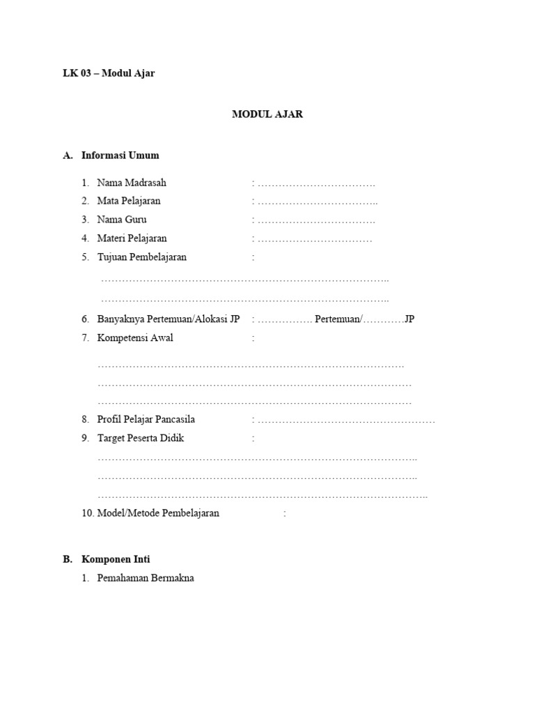 K2-Modul Ajar-1 | PDF