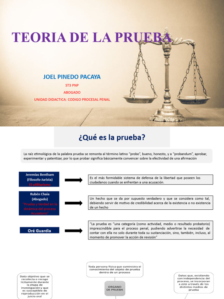 TEORIA DE LA PRUEBA - PPT | PDF | Evidencia (ley) | Ley procesal