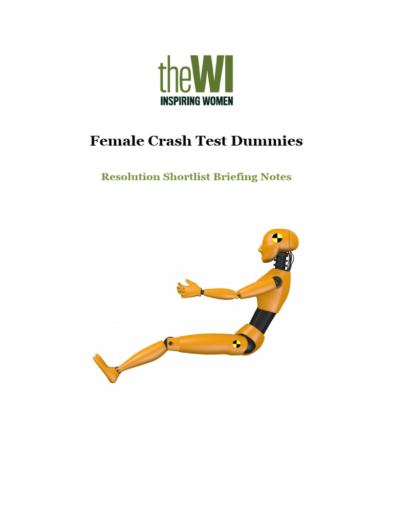 Female Crash Test Dummies | PDF | Traffic Collision | Safety