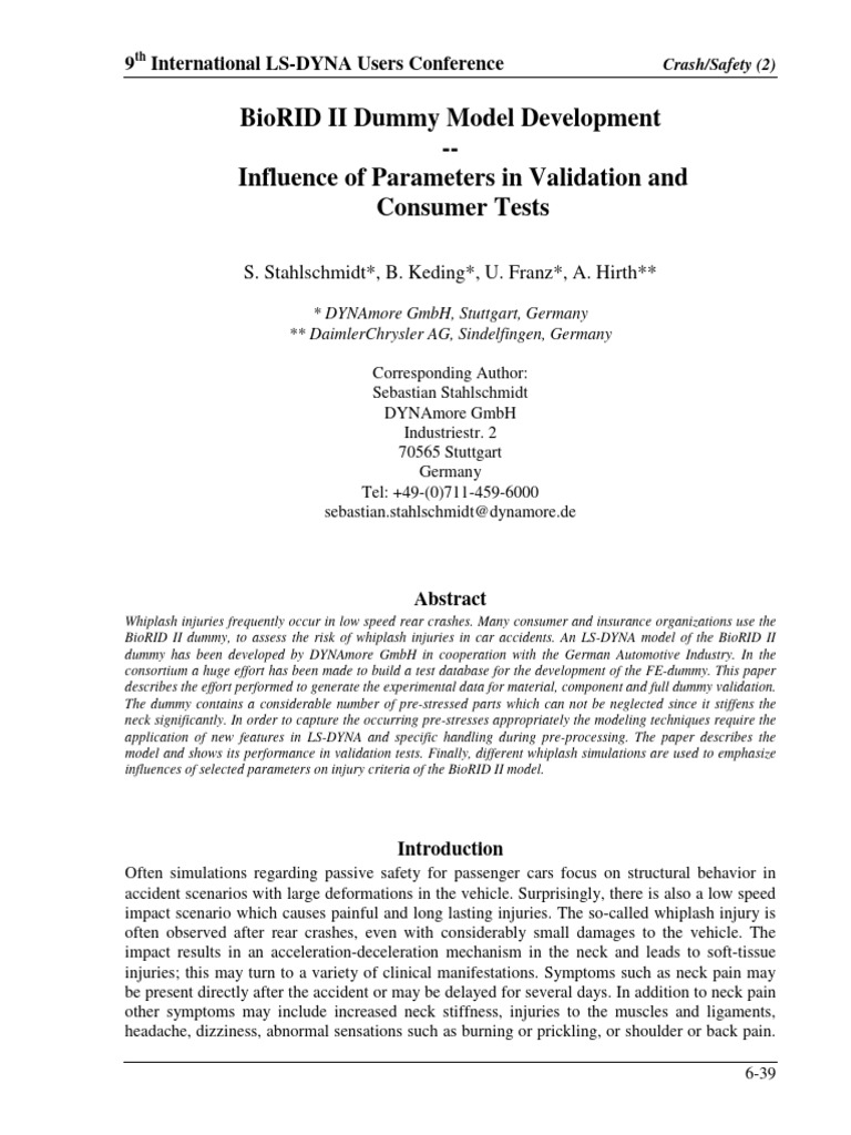 BIORID 2 Dummy Model Development | PDF | Simulation