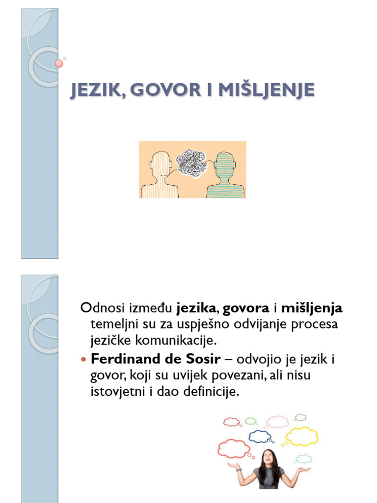 Jezik, Govor I Mišljenje | PDF