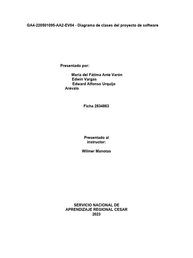 GA4-220501095-AA2-EV04 - Diagrama de Clases Del Proyecto de Software | PDF | Usuario ...