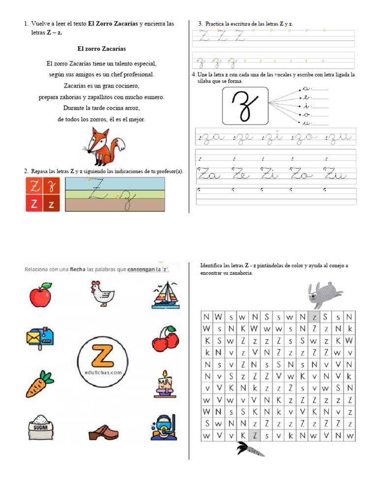 Actividades Didácticas con la Letra Z | PDF | Alimentos | Cocina