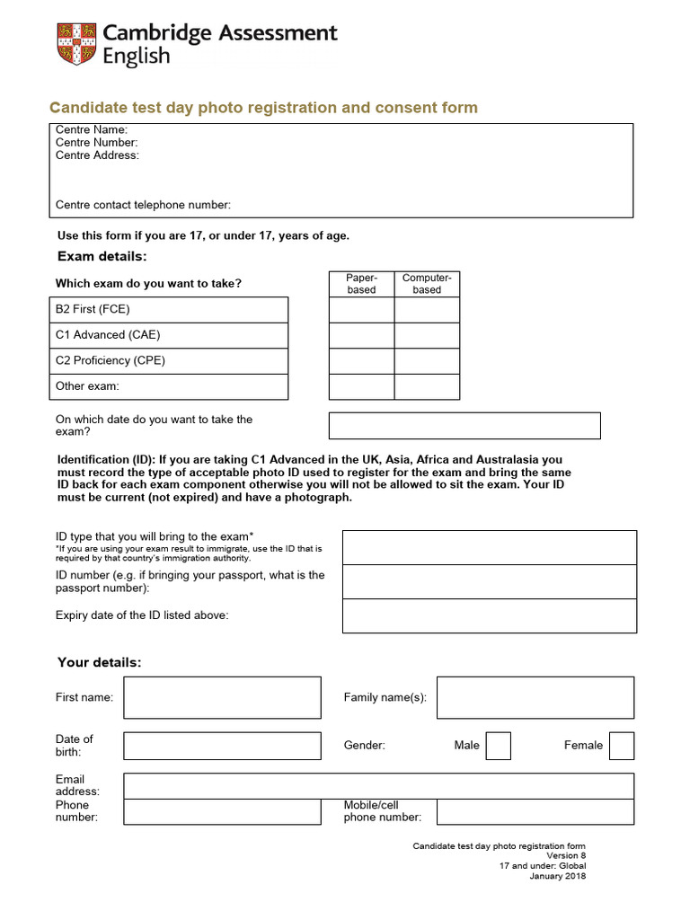 Candidate ID Form (Use If The Child Has No ID) | PDF | Qualifications