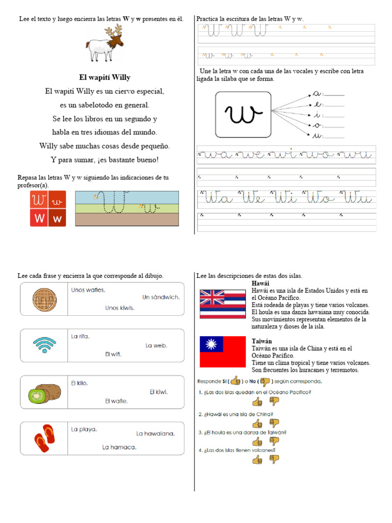 26 Actividales Letra W | PDF | Lingüística