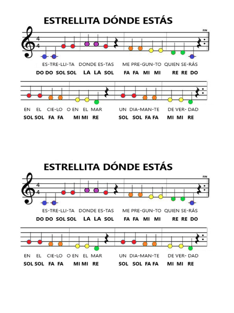 Estrellita Donde Estas Xilófono | PDF