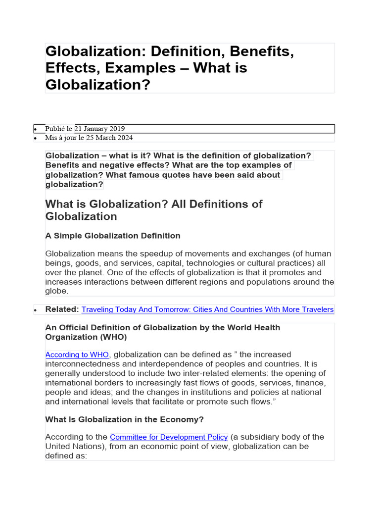 What Is Globalization | PDF | Globalization | Sustainability