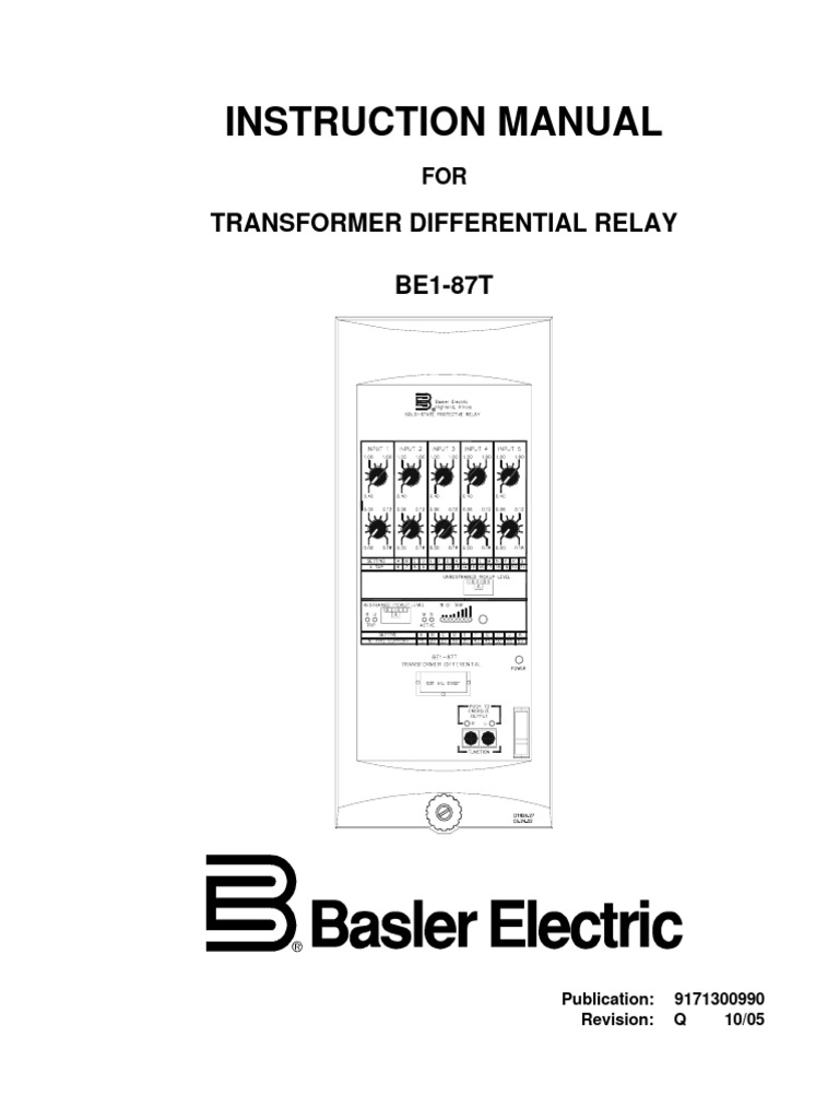 Instruction Manual: Transformer Differential Relay BE1-87T | PDF ...