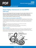 Epley Maneuver Instructions for Left Ear | PDF | Physical Therapy