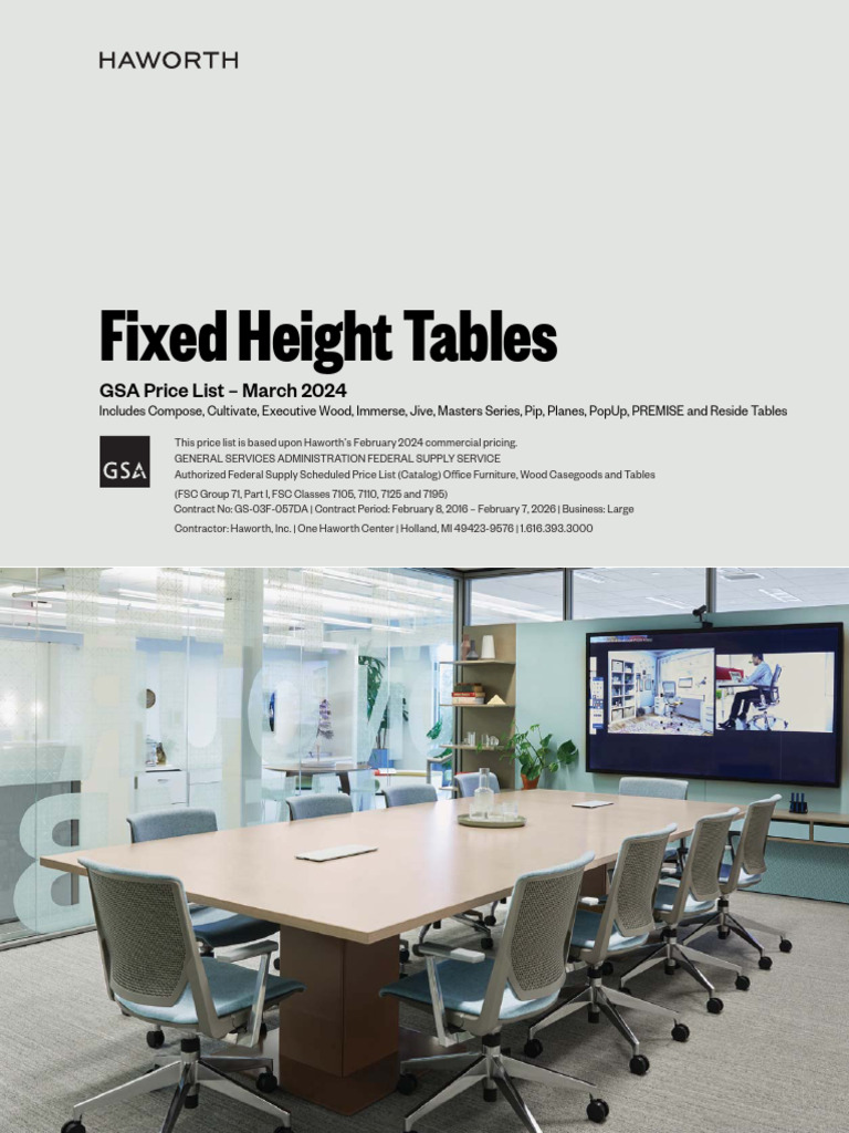 Tables Fixed Height Gsa Price List | PDF | General Services ...