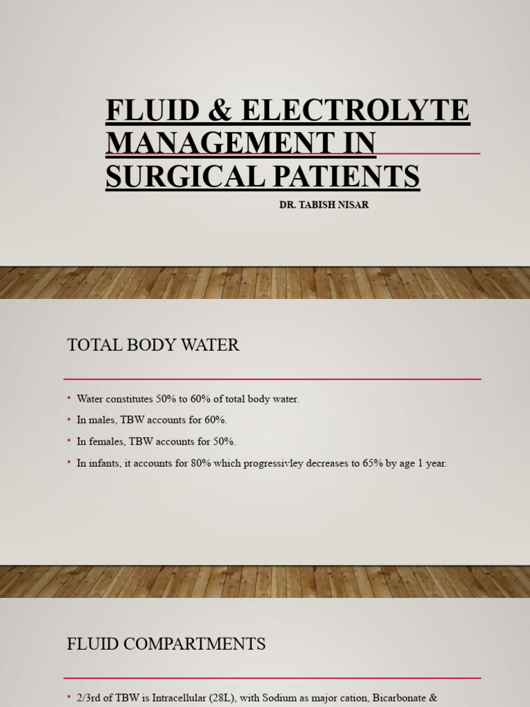Fluid & Electrolyte Management in Surgical Patients 1 | PDF | Saline ...