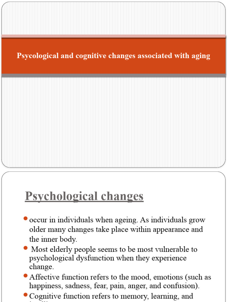 Aging: Psychological and Cognitive Changes | PDF | Affect (Psychology ...