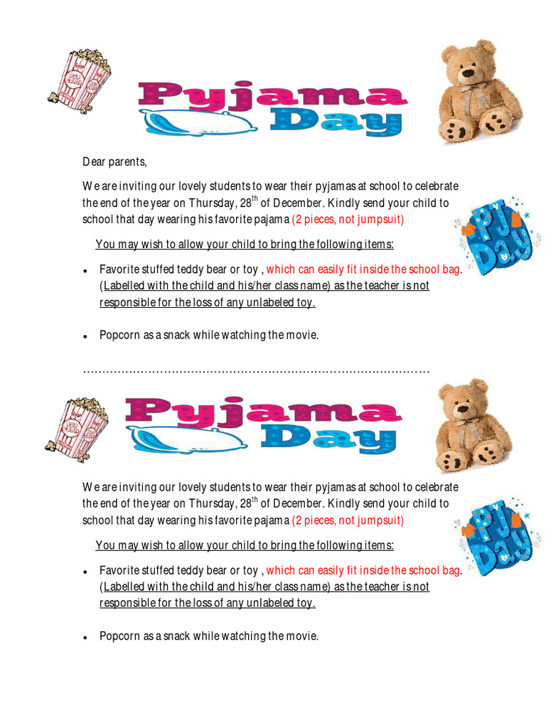 Pyjama Day | PDF