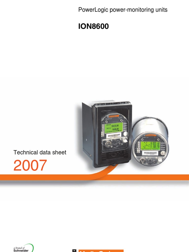 Power Logic ION 8600 Brochure 122006 | Power Supply | Electrical Connector