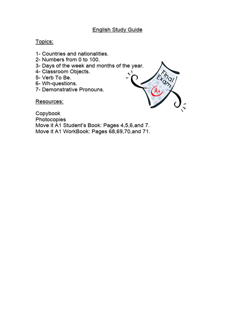 English Study Guide | PDF | Foreign Language Studies