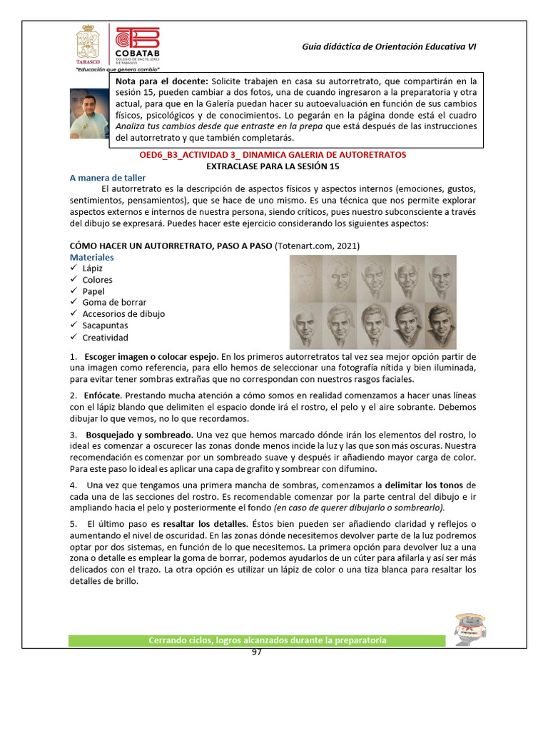 Cómo hacer un autorretrato paso a paso | PDF | Evaluación