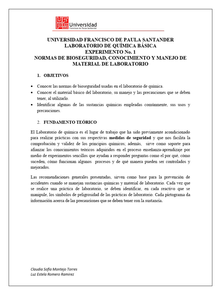 Guia 1. - Normas de Seguridad, Manejo de Material | PDF | Laboratorios | Quemar