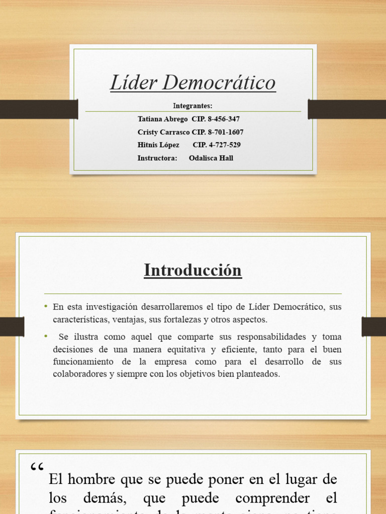 Características del Liderazgo Democrático | PDF | Los Estados Unidos ...