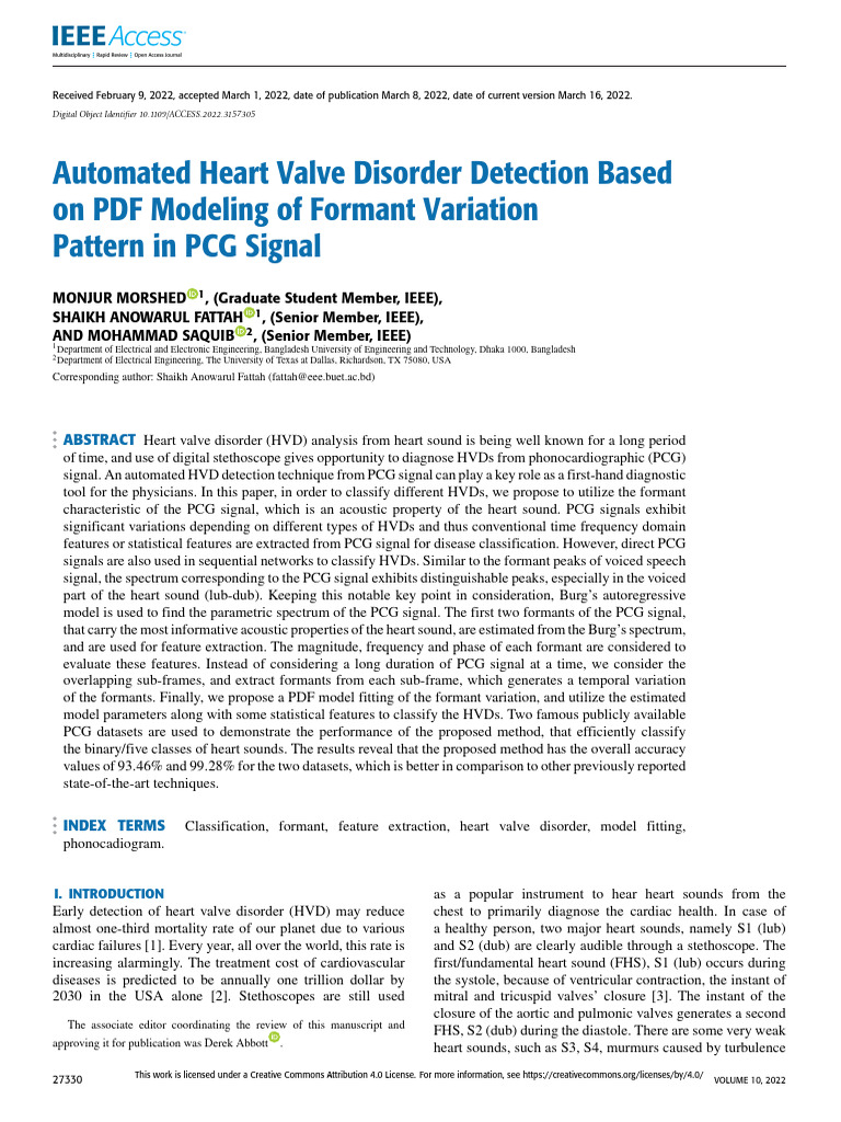 Automated Heart Valve Disorder Detection Based On PDF Modeling of Formant Variation Pattern in ...