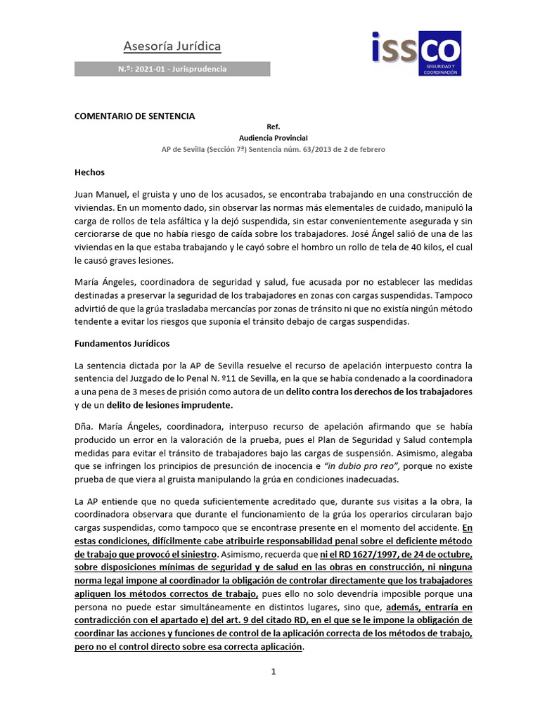 Comentario Y Sentencia De La SAP De Sevilla PDF Sentencia ley