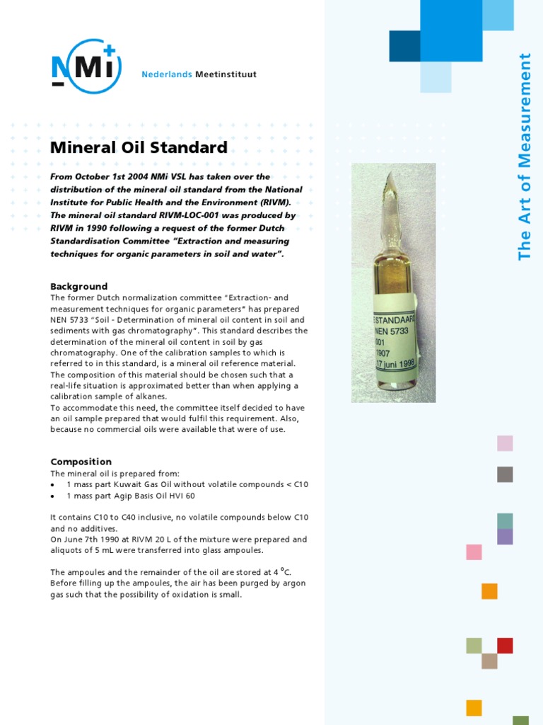 Mineral Oil | PDF | Gas Chromatography | Chromatography