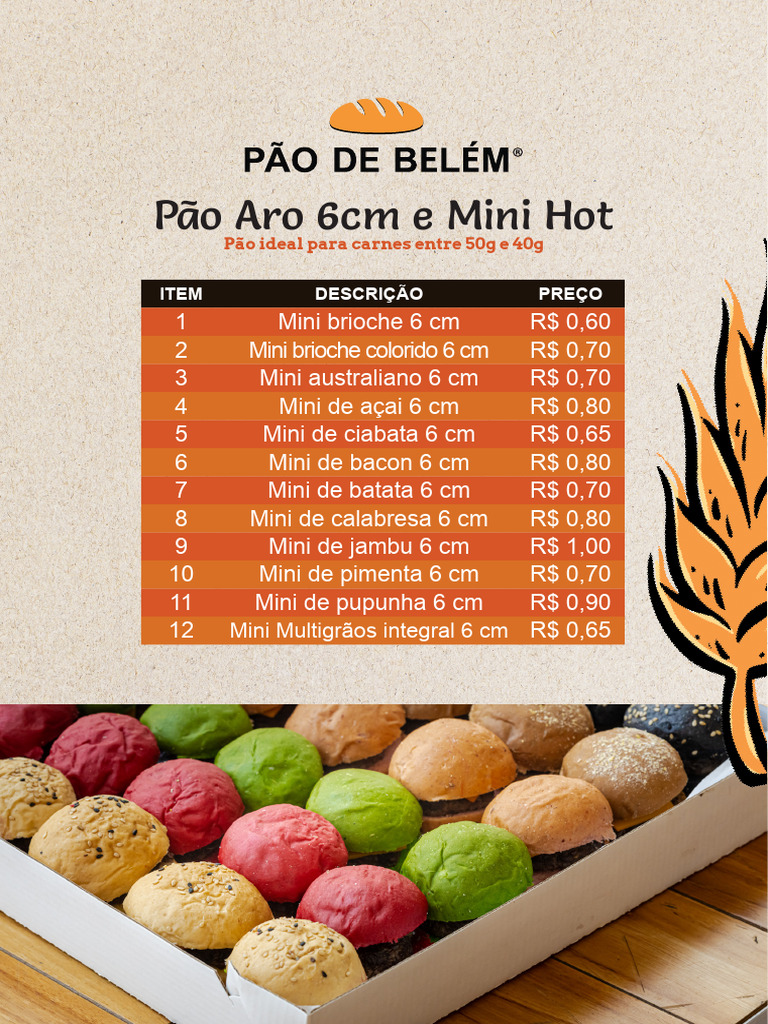 PDB Tabela A4 1 | PDF | Produtos de padaria | Culinária