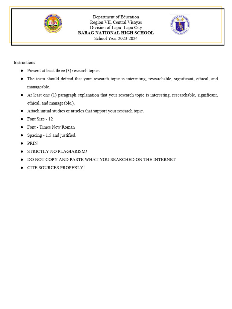 Research Topic Format | PDF