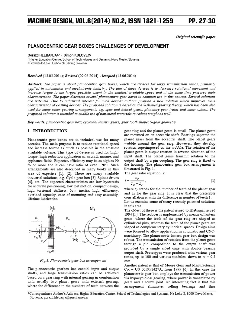 027-030 Planocentric Gear Boxes | PDF | Gear | Mechanics