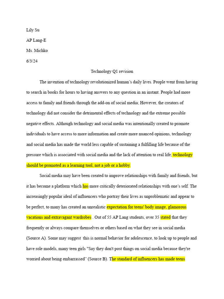 q1 revision | PDF | Adolescence | Social Media