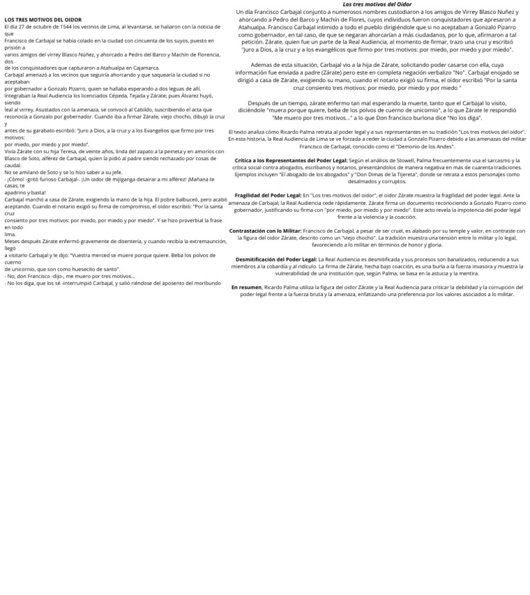 Los Tres Motivos Del Oidor Un Día Francisco Carbajal Conjunto A ...