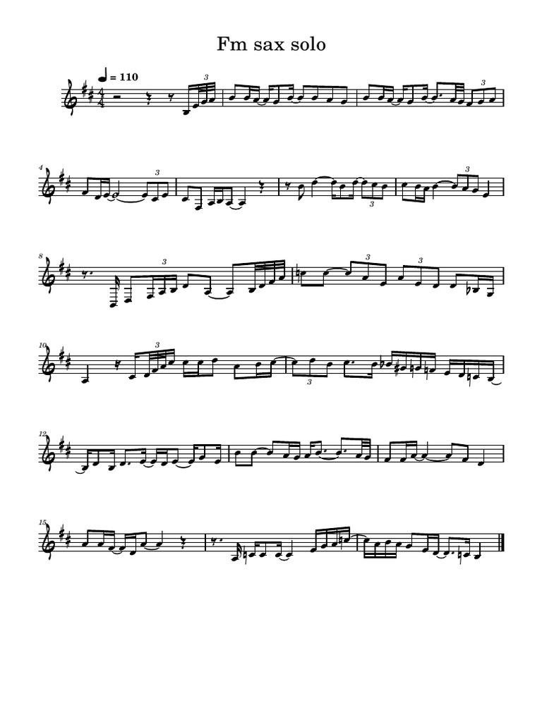 Steely Dan FM Sax Solo Analysis | PDF