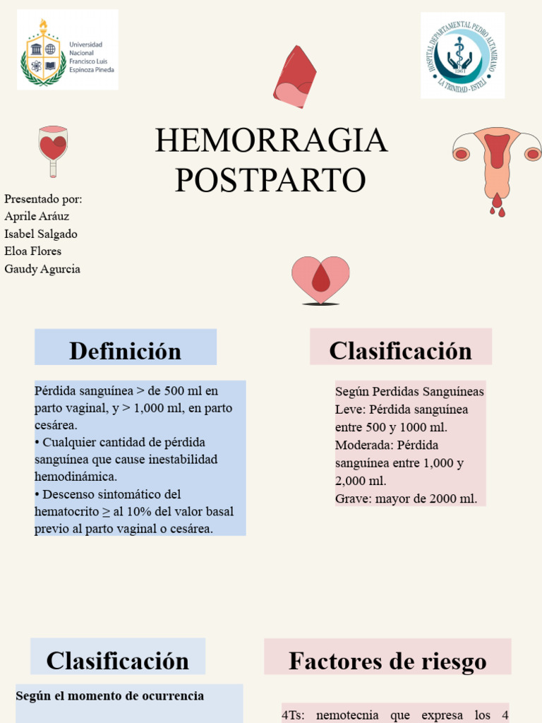 Hemorragia Postparto: Definición y Manejo | PDF | Parto | Causas de la ...