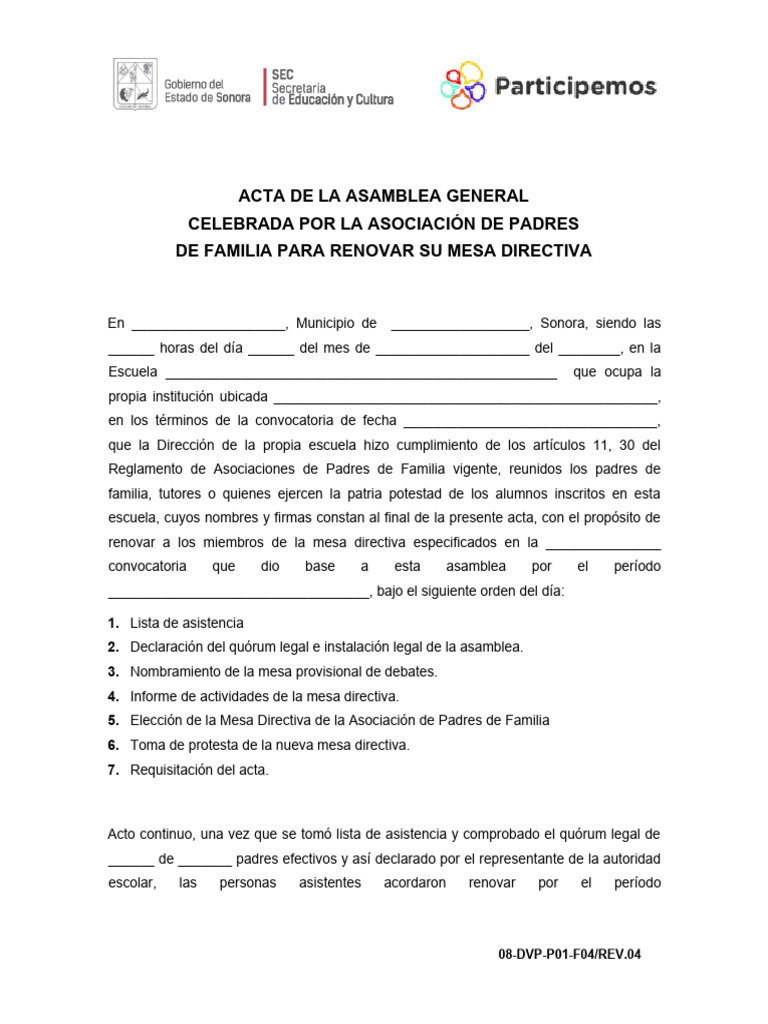 acta_apf | PDF | Votación | Gobierno